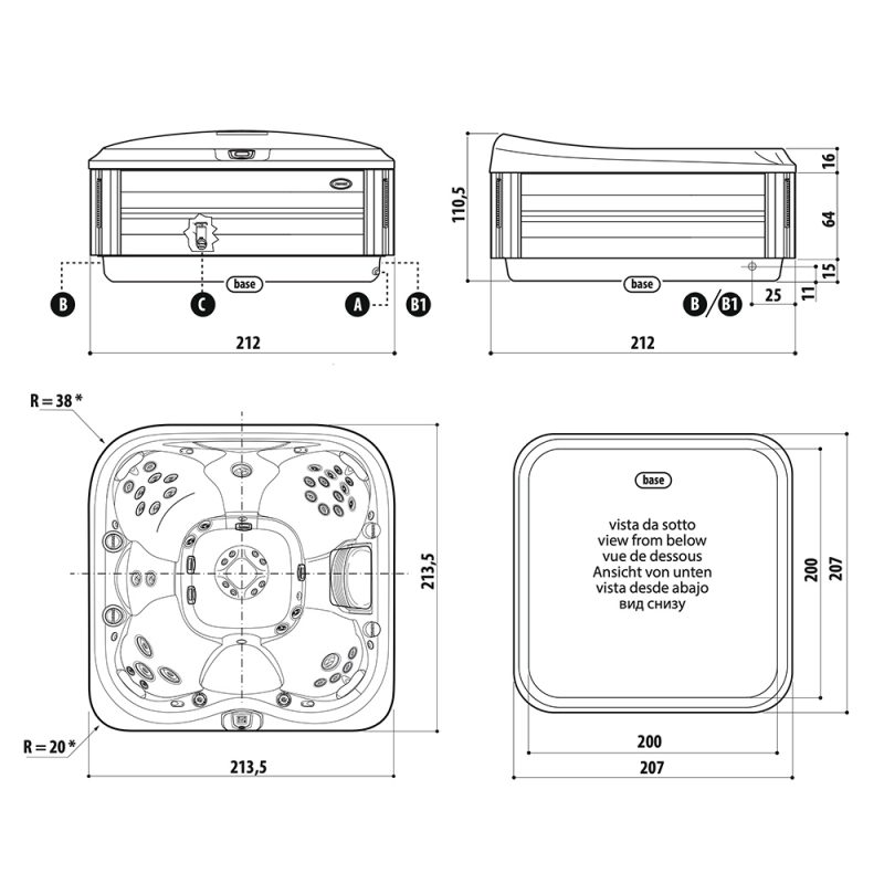 Minipiscina Idromassaggio Jacuzzi® J-445™ – Modern Hardwood – Mondo ...
