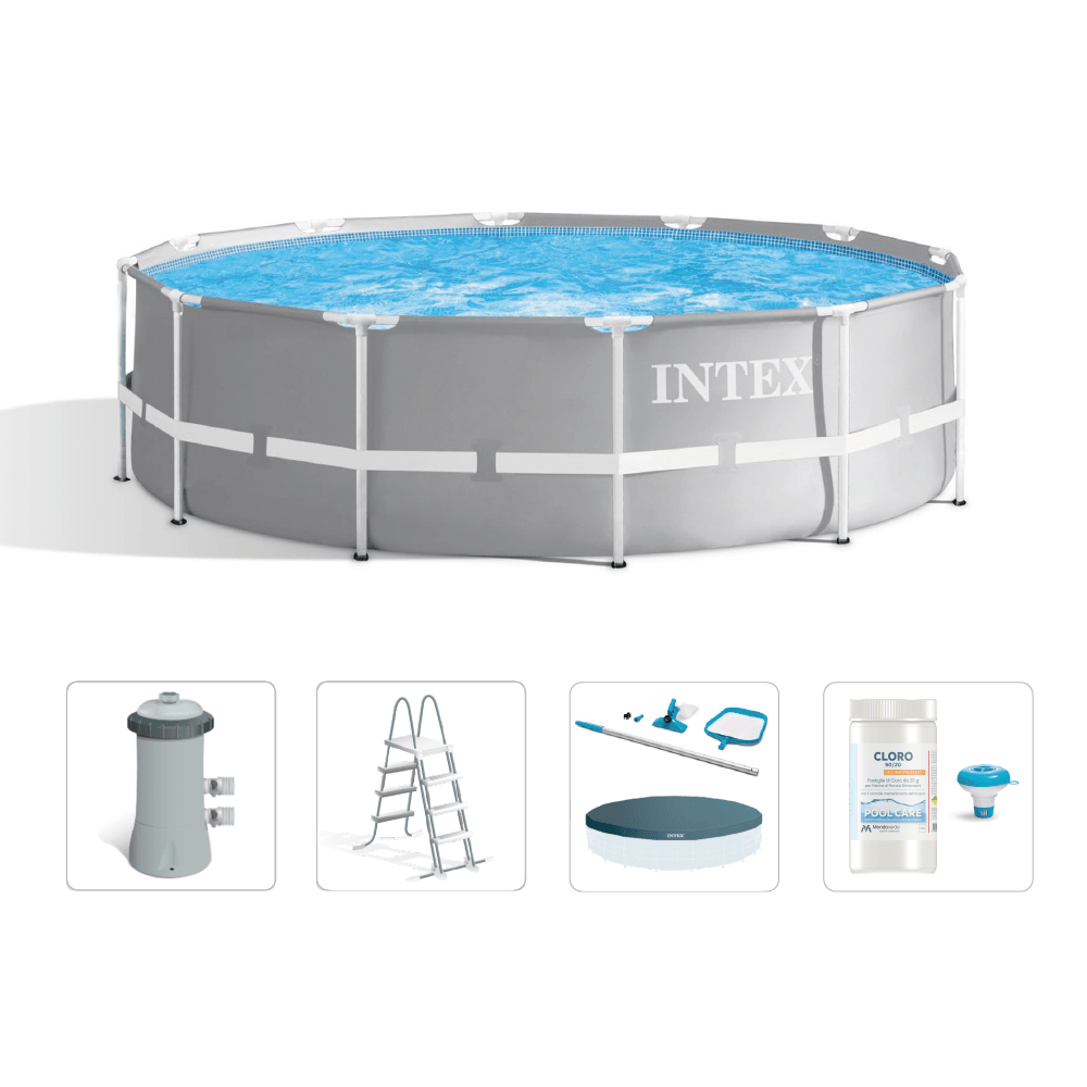 Piscina Fuori Terra Intex Prisma Ø 366 x H 99 cm – 26716 con Kit Basic ...